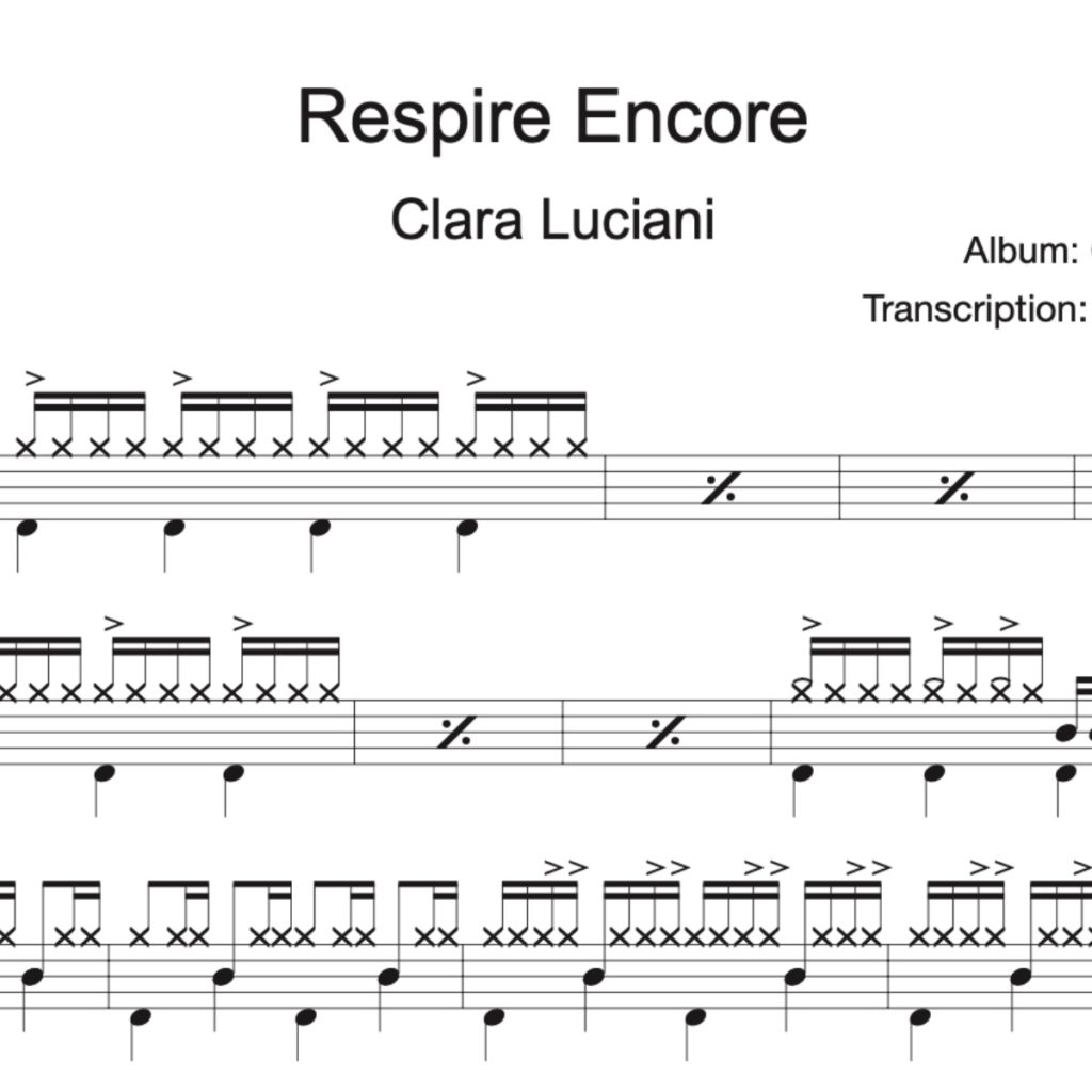 Respire Encore - Clara Luciani - Partition - Batterie - La DrumBox